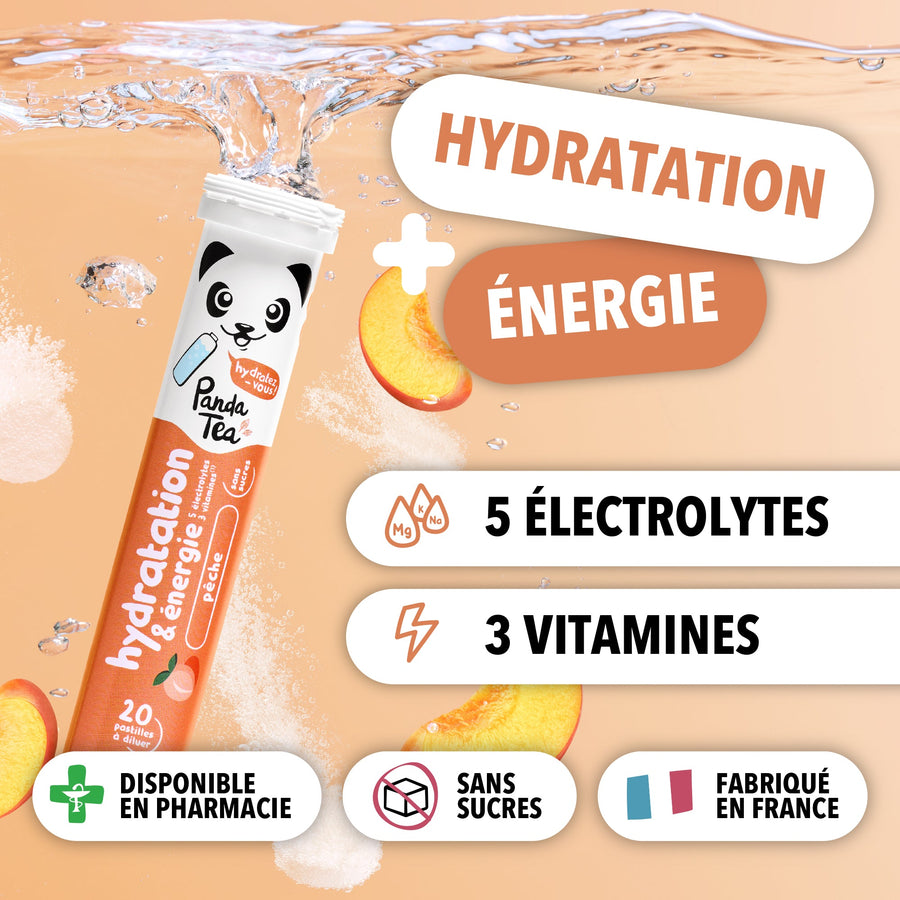 Pastilles Hydratation - Solution d'hydratation aux électrolytes - Panda Tea